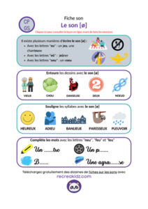 Le son "eu - eû - oeu" [ø] (CP - CE1 - CE2) | Leçons & fiches d ...