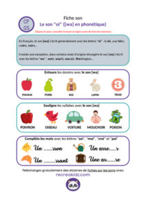 Le son "oi" [wa] (CP - CE1 - CE2) | Leçons & fiches d'exercices PDF