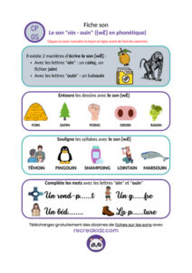 Le son "oin – ouin" [wɛ̃] (CP – CE1 – CE2) | Leçons & fiches d ...