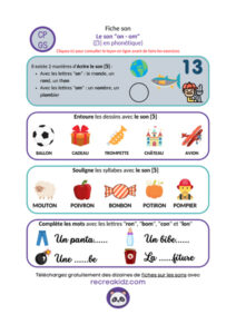 Le son "on - om" [ɔ̃] (CP – CE1 – CE2) | Leçons & fiches d'exercices PDF
