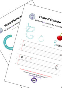 Lettre C | Écriture minuscule / majuscule en script & cursive (attaché ...