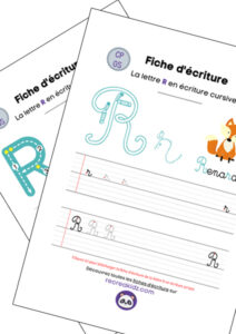 Lettre R | Écriture minuscule / majuscule en script & cursive (attaché ...