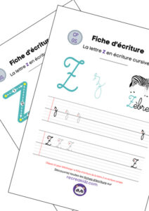 Lettre Z | Écriture minuscule / majuscule en script & cursive (attaché ...