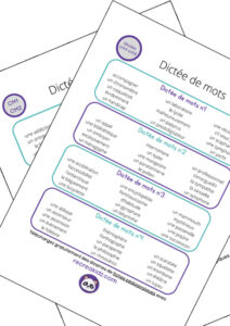 Dictée de mots CM1 - CM2 : liste de mots à imprimer en PDF