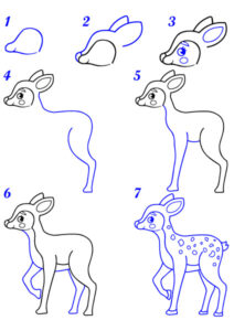 Comment dessiner un faon ? Dessin faon facile par étapes