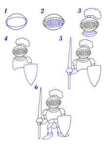 Comment dessiner un chevalier ? Dessin chevalier facile par étapes