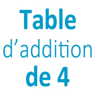 Table d'addition de 4 | Leçon & fiche à imprimer en PDF