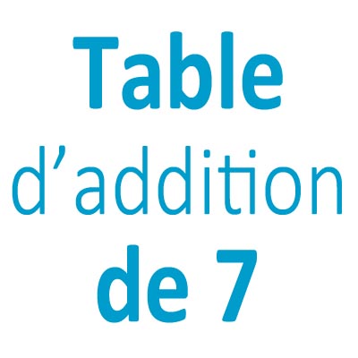 Table d'addition de 7 | Leçon & fiche à imprimer en PDF