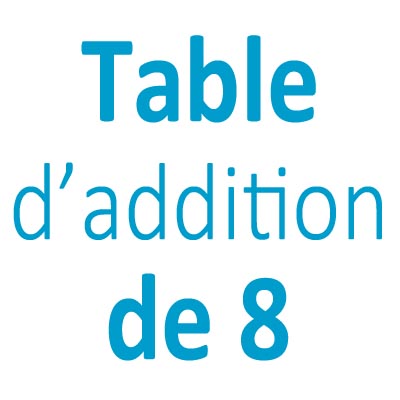 Table d'addition de 8 | Leçon & fiche à imprimer en PDF