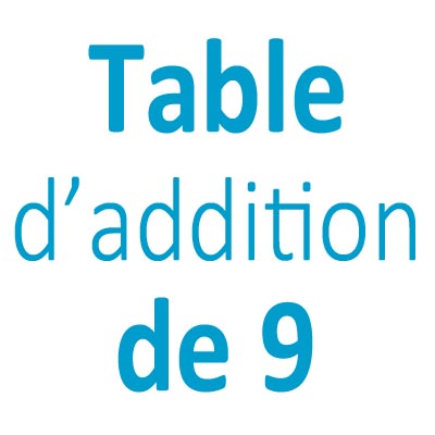Table d'addition de 9 | Leçon & fiche à imprimer en PDF