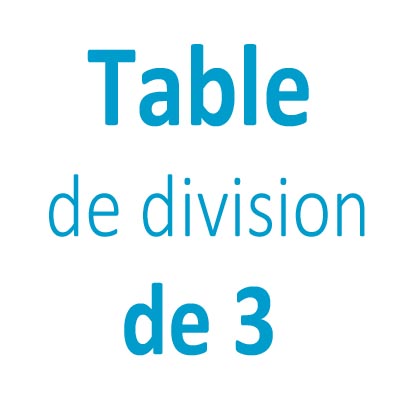Table de division de 3 | Leçon & fiche à imprimer en PDF