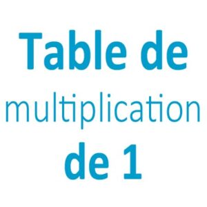 Table de multiplication de 1 | Leçon & fiche à imprimer en PDF