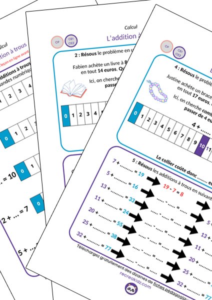 L addition Trous CP CE1 CE2 Le on Exercices Imprimer En PDF L addition Trous CP CE1 CE2 Le on Exercices Imprimer En PDF