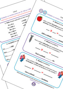 Multiplier un nombre entier par 10, 100 ou 1 000 CE2 - CM1 - CM2 ...